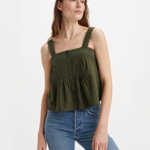 Levi's | Tops | Levis Cici Tank Top Olive Green | Poshmark